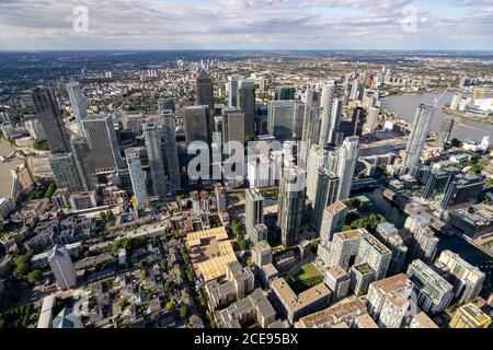 Aerial view of London featuring Canary Wharf Stock Photo - Alamy