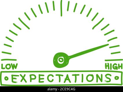 high expectations - monitoring scale - illustration template Stock ...