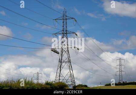 Electricity Pylon maintenance, Edinburgh, Scotland Stock Photo - Alamy