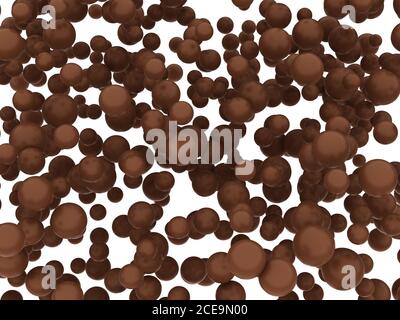 Brown chocolate orbs or balls isolated over white background Stock ...