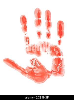 A red Hand print Stock Photo - Alamy