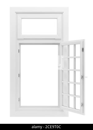 New modern single casement window isolated on white Stock Photo - Alamy