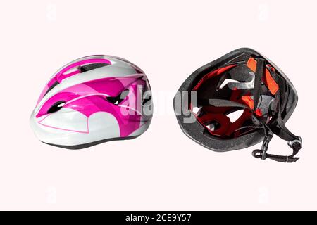 child safety helmet. inside view. isolate on white background Stock ...
