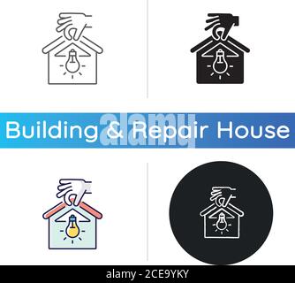 Install electricity color line icon. Handyman service. Isolated vector ...