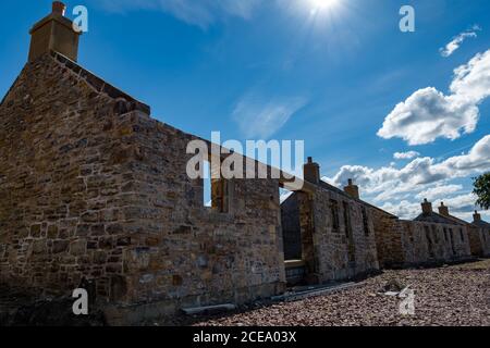 Old stone farm workers cottages being renovated and reconstructed for ...