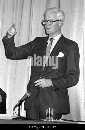 TRING - UK 1988: Douglas Hurd (Home Secretary) giving a speech in the ...