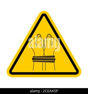 Tied hands symbol of violence and bullying. Sign Lawlessness and ...