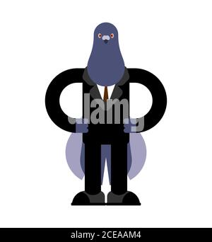 Dove businessman. pigeon boss. City bird vector illustration Stock ...