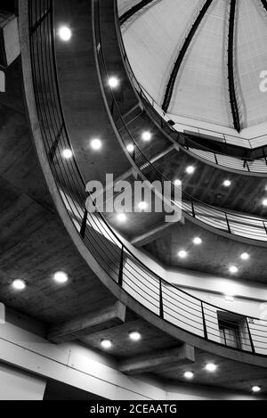 View of beautiful dome over cell entrances inside contemporary jail in ...
