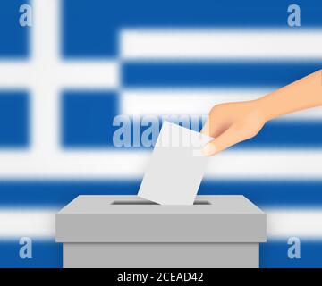 vote poll ballot box for greece, greek elections Stock Vector Image ...