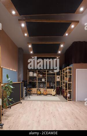 Shelves with musical instruments Stock Photo - Alamy