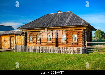 Traditional 19th century Russian house at the Museum of Wooden ...