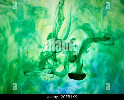 Green and blue inks Stock Photo - Alamy