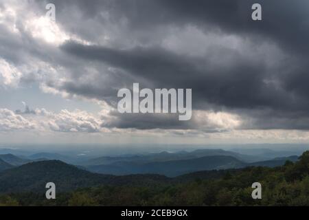 The majestic view from the top of Sassafras Mountain looking down upon ...