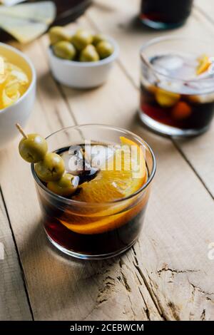 Served cocktails and snacks on table Stock Photo - Alamy