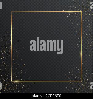 Golden Glossy Frame on Dark Background Collection set. Vector ...
