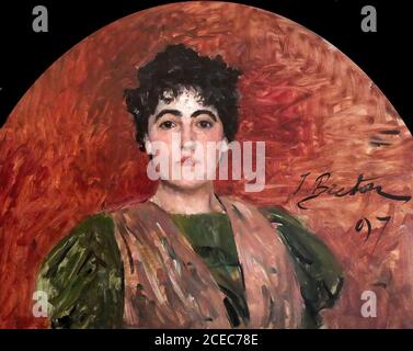 Breton Jules - Portrait De Mme Dorchain Stock Photo - Alamy