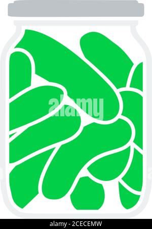 Canned Cucumbers Icon. Flat Color Ladder Design. Vector Illustration ...