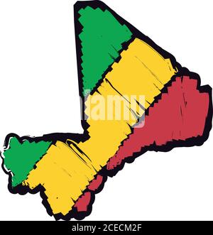 A simple stylized map of the country of Mali. Modern stylized country ...