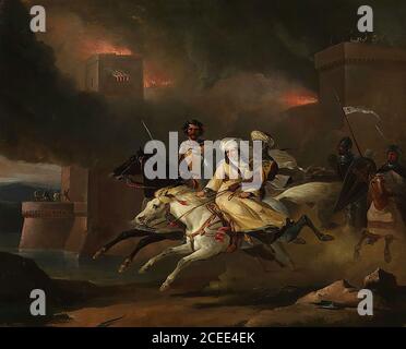 Rebecca and Sir Brian de Bois-Guilbert by Léon Cogniet 1794–1880 Paris ...