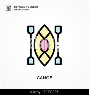 Kayak detailed rounded lineal color. Modern vector illustration ...