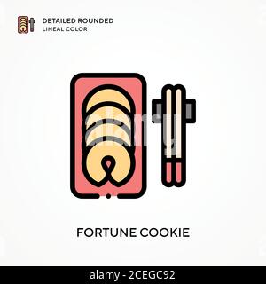 Cookie detailed rounded lineal color. Modern vector illustration concepts. Easy to edit and ...