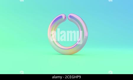 3d rendering symbol of circle notch wrapped in gold thermal foil plate ...