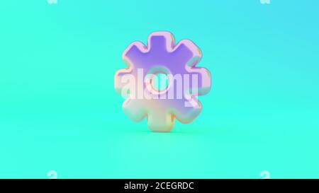 Colorful vibrant 3d rendering puffed symbol of microphone on colored ...
