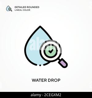 Water drop detailed rounded lineal color. Modern vector illustration concepts. Easy to edit and ...