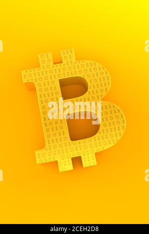 Orange bitcoin gold coin Isolated with black background bit-coin 3d ...
