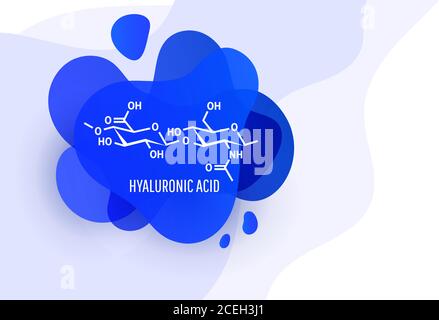 Molecular structure of hyaluronic acid with liquid fluid shapes on ...