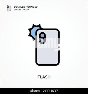 Flash detailed rounded lineal color. Modern vector illustration ...