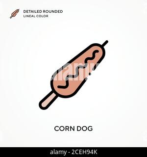 Corndog vector icon. Modern vector illustration concepts. Easy to edit and customize Stock ...