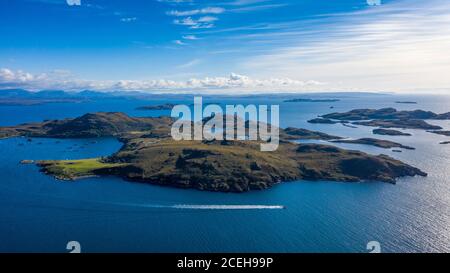 Aerial view of Tanera Mor ( Tanera Mor) the largest of the Summer Isles ...