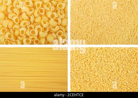 Set of various pasta backgrounds Stock Photo - Alamy
