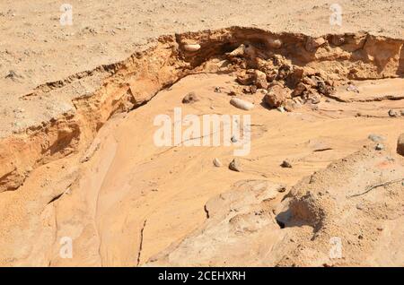 A view of landslide soil after heavy rainfall,at Lal Doongri area in ...