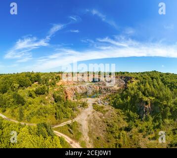 Drone view of stone quarry Stock Photo - Alamy