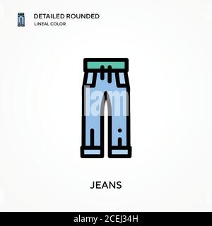 Garment detailed rounded lineal color vector icon. Illustration symbol design template for web ...