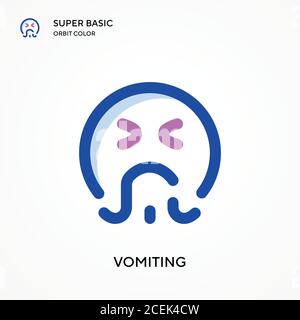 pictogram woman with stomach pain icon over white background, gradient style, vector ...