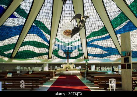 Metropolitan cathedral of Brasilia, View from inside stained glass by ...