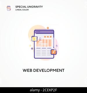Web development special ungravity lineal color icon. Modern vector ...