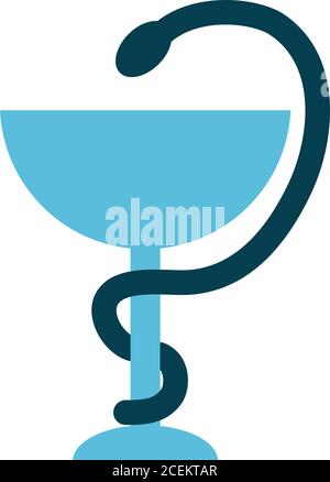 Pharmacy Snake Symbol icon over white background, line style, vector ...