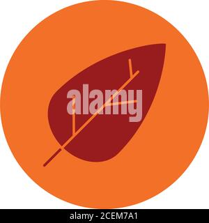 dry leaf icon over white background colorful design vector illustration ...