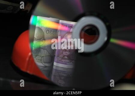 Indian 2000 rupee paper currency note front and back side isolated on ...