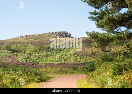 View looking towards the crags of Simonside above Rothbury from a ...