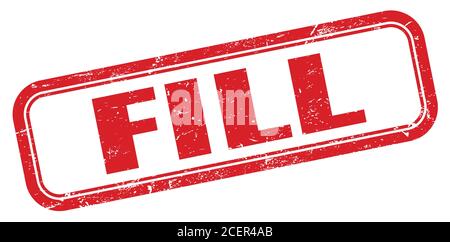 FILL red grungy rectangle stamp sign Stock Photo - Alamy