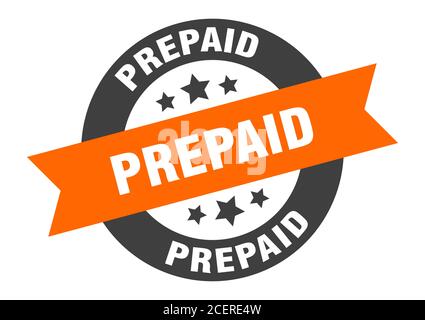 prepaid sign. round isolated sticker. ribbon tag Stock Vector Image ...