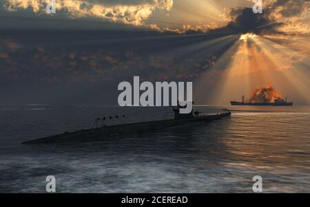 WW2 Nazi Germany Kriegsmarine U Boat submarine of Nazi Germany Navy ...