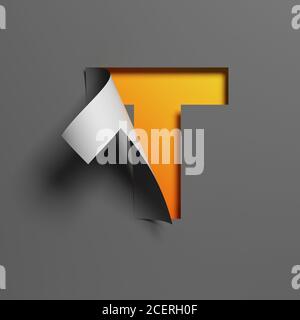 Curl paper font 3d rendering letter G Stock Photo - Alamy