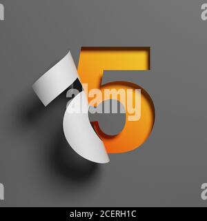 Curl paper font number 7 Stock Photo - Alamy
